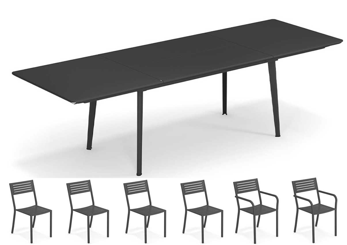 OFFERTA TAVOLO PLUS4 ALLUNGABILE 160+110X90CM +4 SEDIE SEGNO +2 POLTRO ...