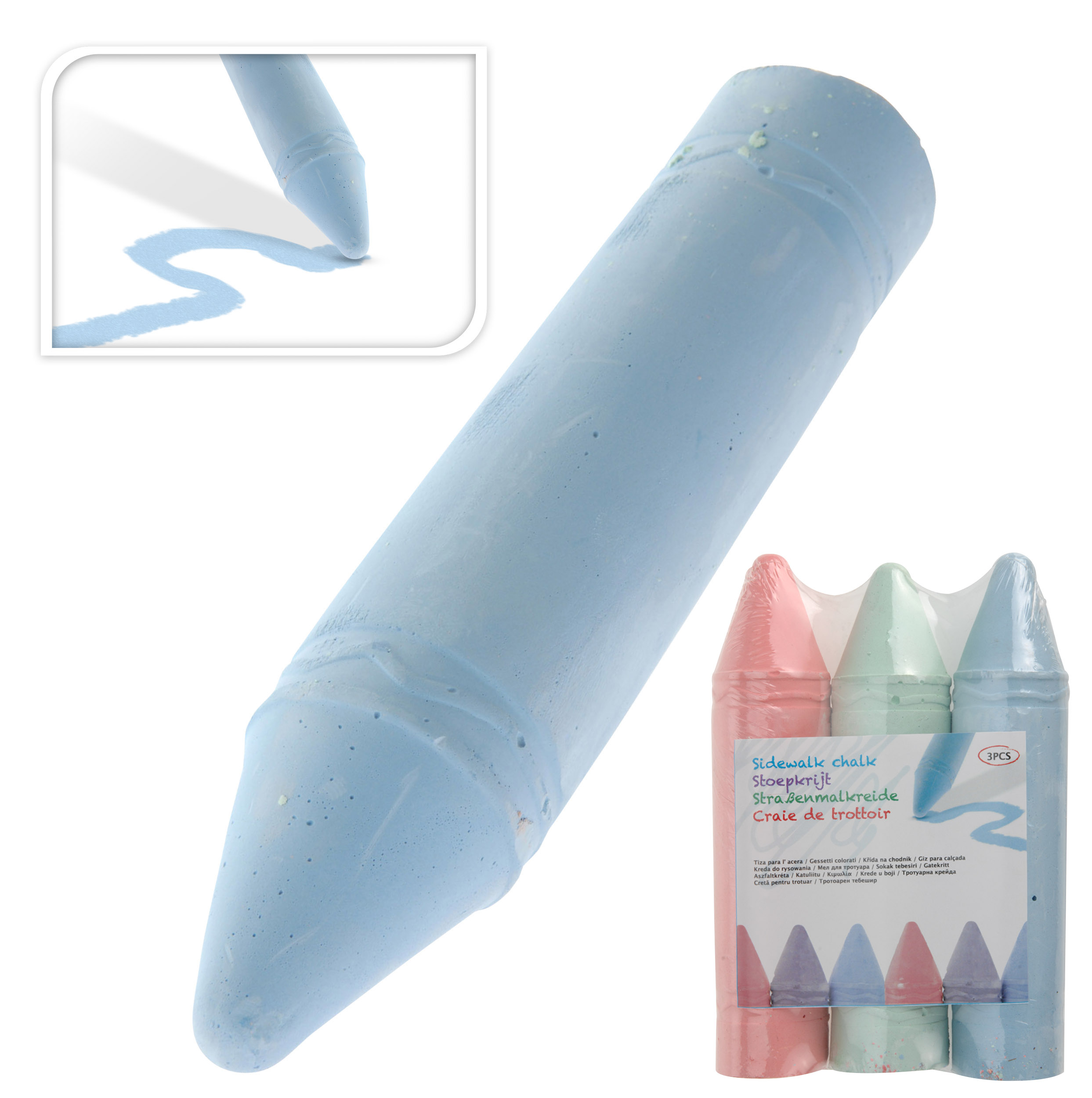 Set 3 Gessetti Colorati 4,5X19,5Cm