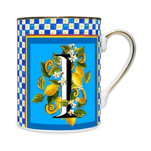 MUG IN PORCELLANA 8,5 X 10,5 CM, LETTERA I - ORTIGIA - Mugs, Tazzine e ...