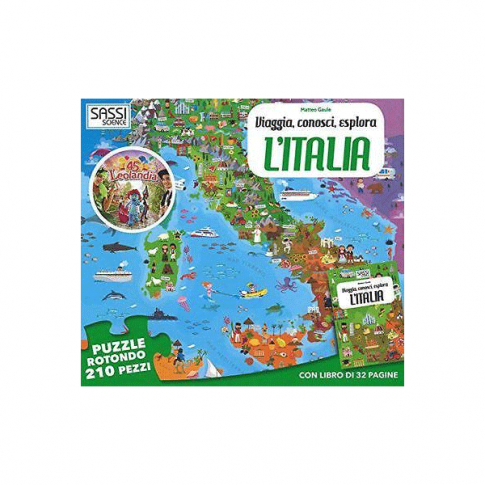 Sassi Junior Viaggia, Conosci, Esplora L'Italia Puzzle Rotondo 210 Pz