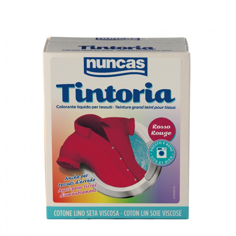Colorante Liquido Per Tessuti Rosso 100 Ml Nuncas Bucato Lavatrice